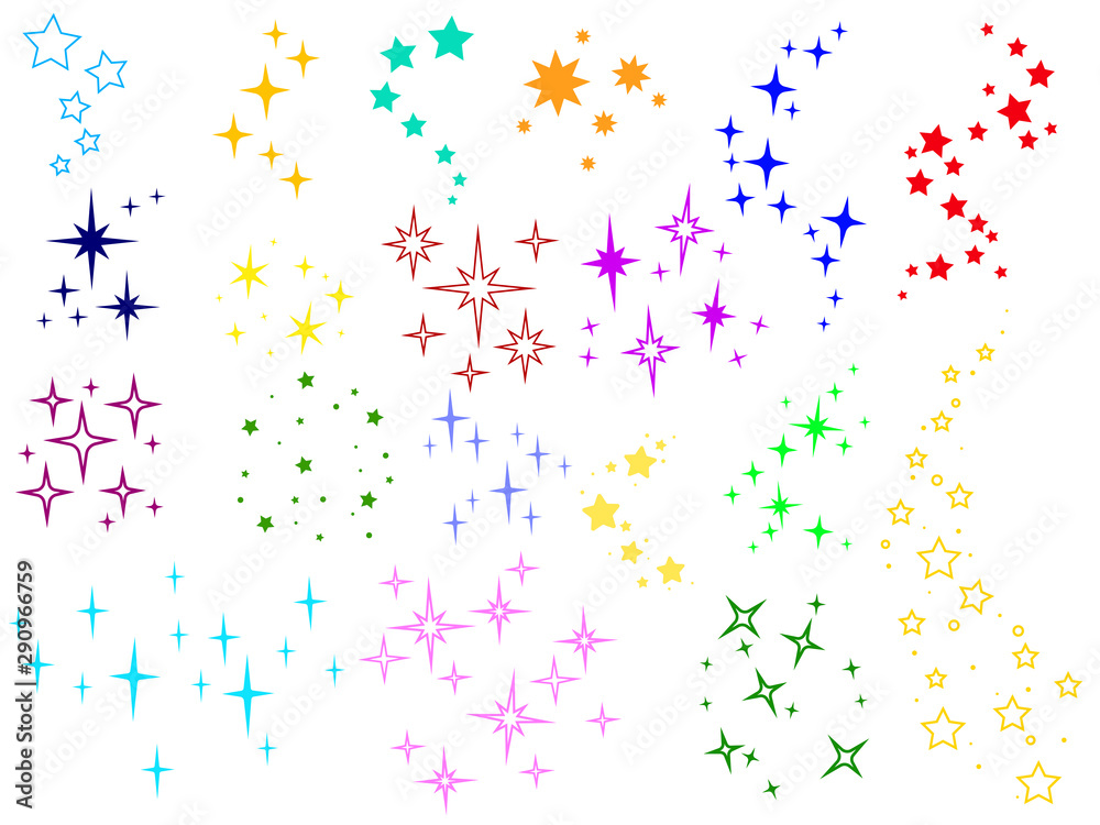 Sparkle lights stars set. Glowing light effect star. Sparkle lights ...