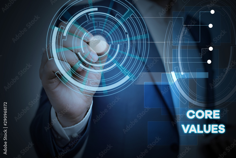 Conceptual hand writing showing Core Values. Concept meaning belief ...