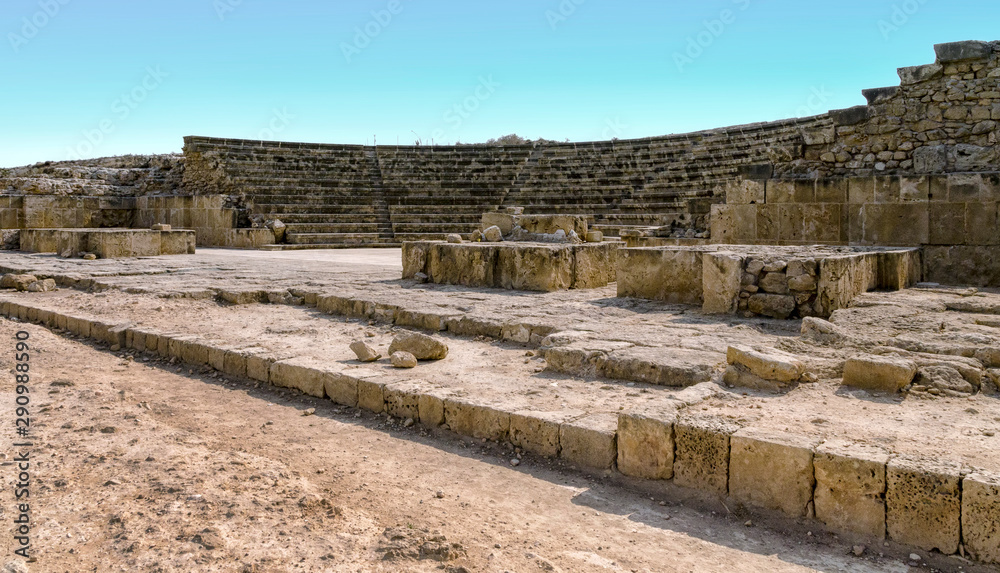 Ancient Odeon amphitheatre in Paphos Archaeological Park (Kato Pafos ...