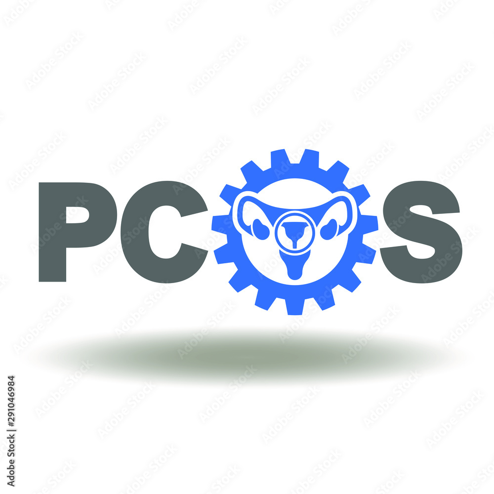 Polycystic Ovary Syndrome Diagnosis and Treatment Logo. PCOS Gear ...