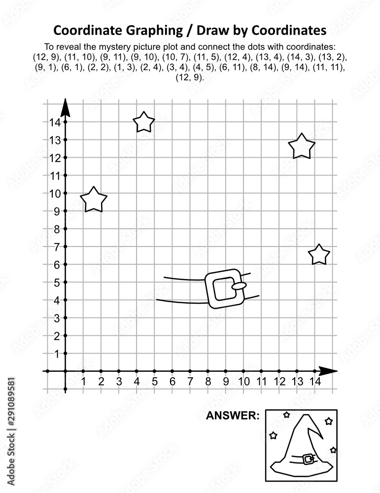 Image vectorielle Stock Coordinate graphing, or draw by coordinates ...