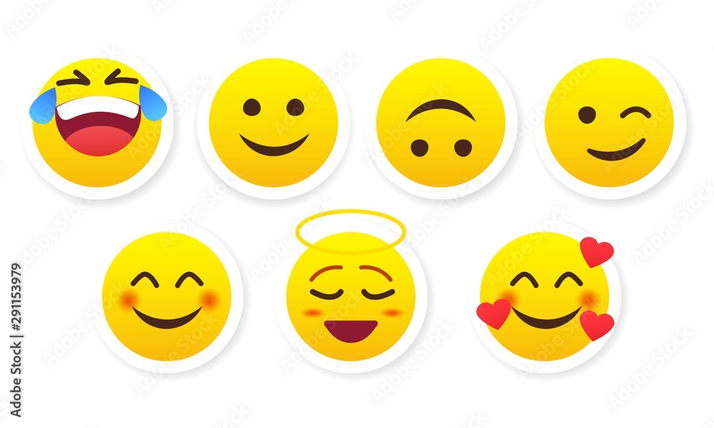 set of social media emoji. emoticon sticker vector illustration. set of ...