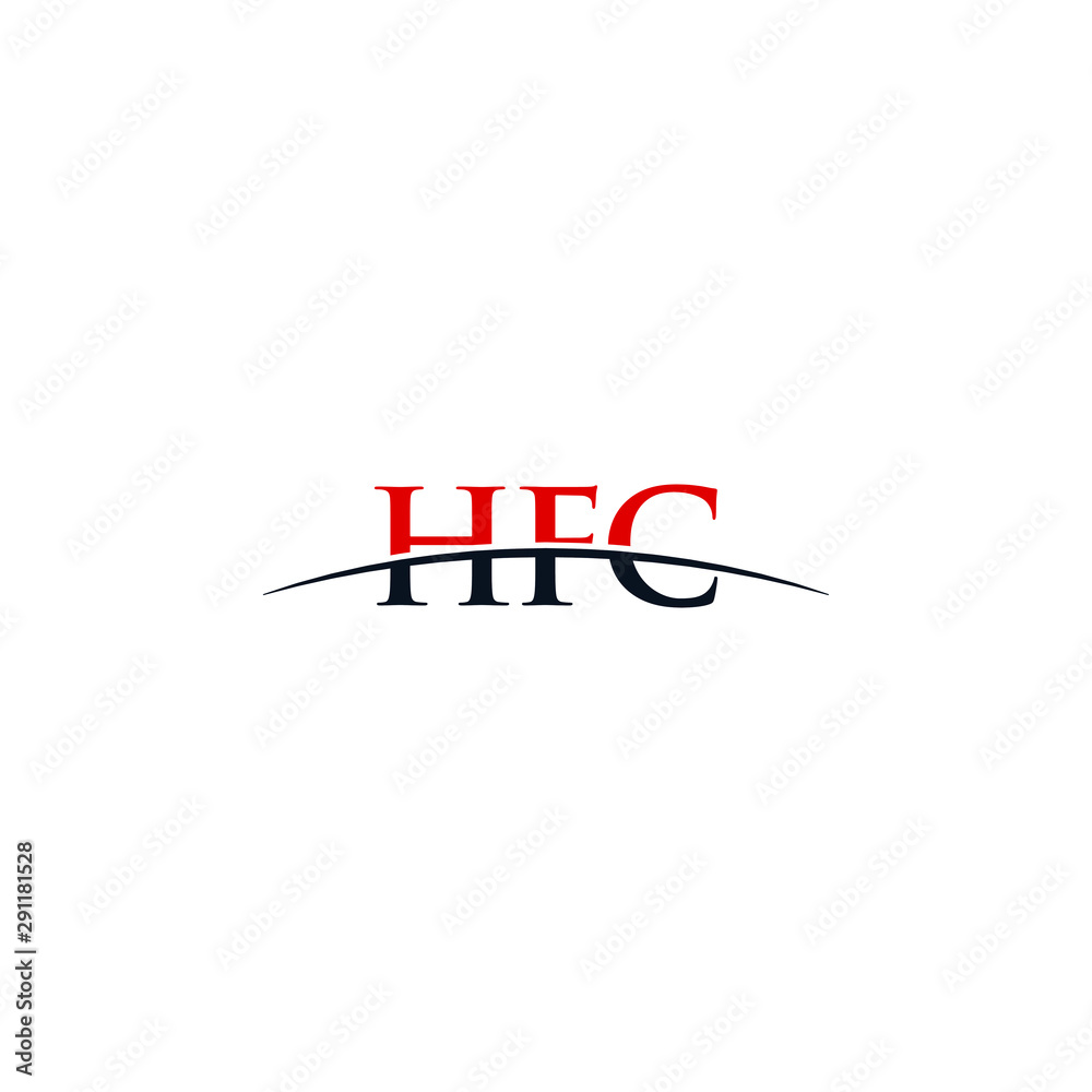 Initial letter HFC, overlapping movement swoosh horizon logo company ...