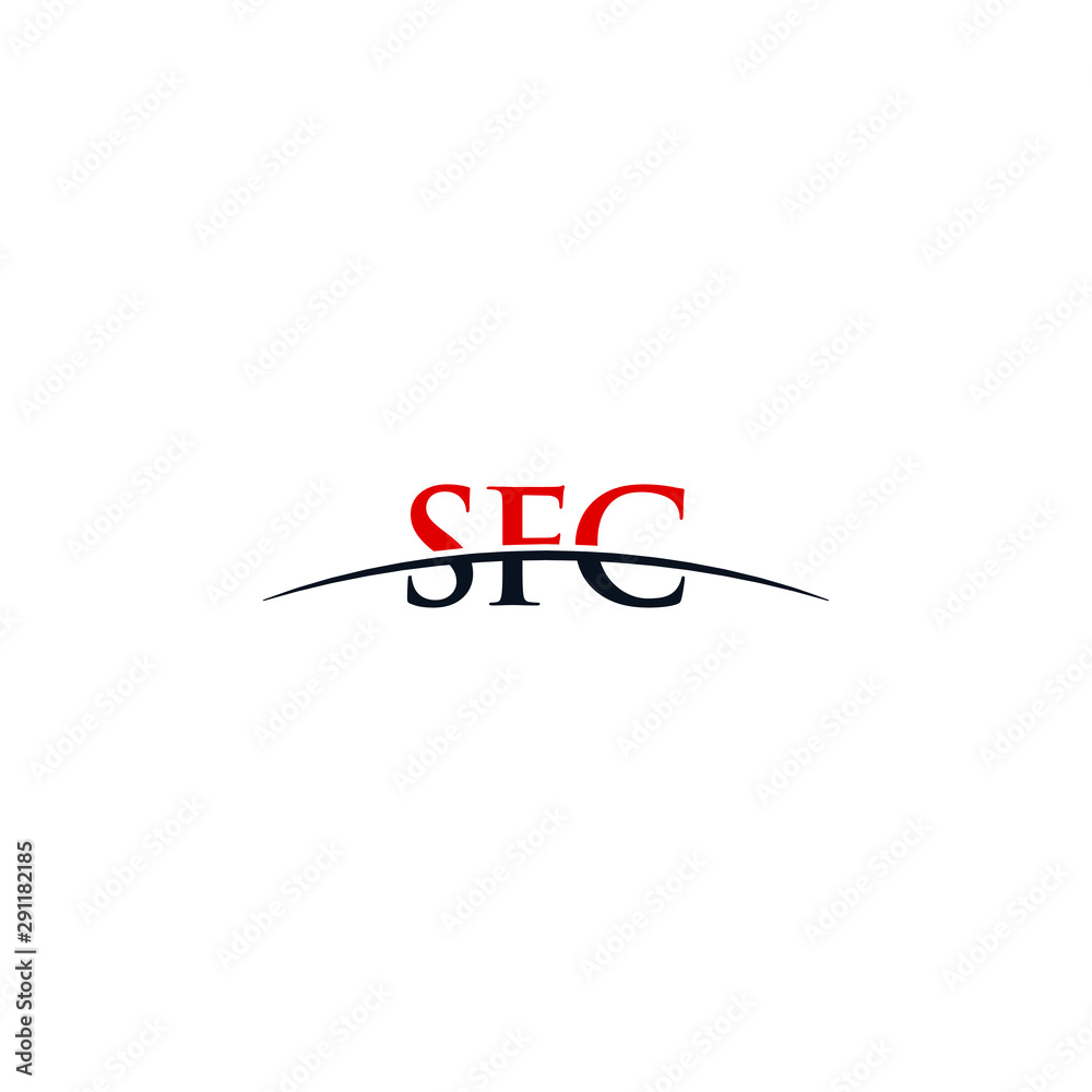 Initial letter SFC, overlapping movement swoosh horizon logo company ...