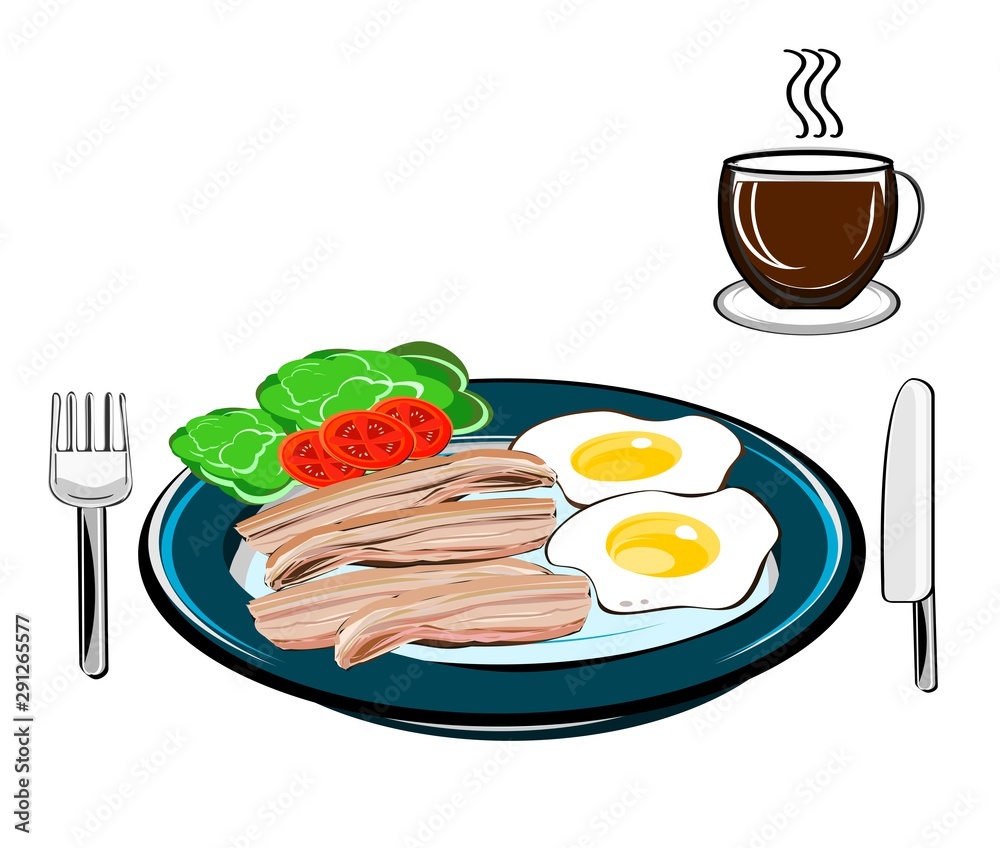 Breakfast Plate Cartoon