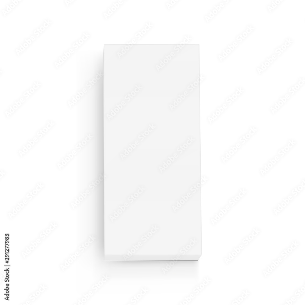 Rectangular box mockup isolated on white background, view from above ...
