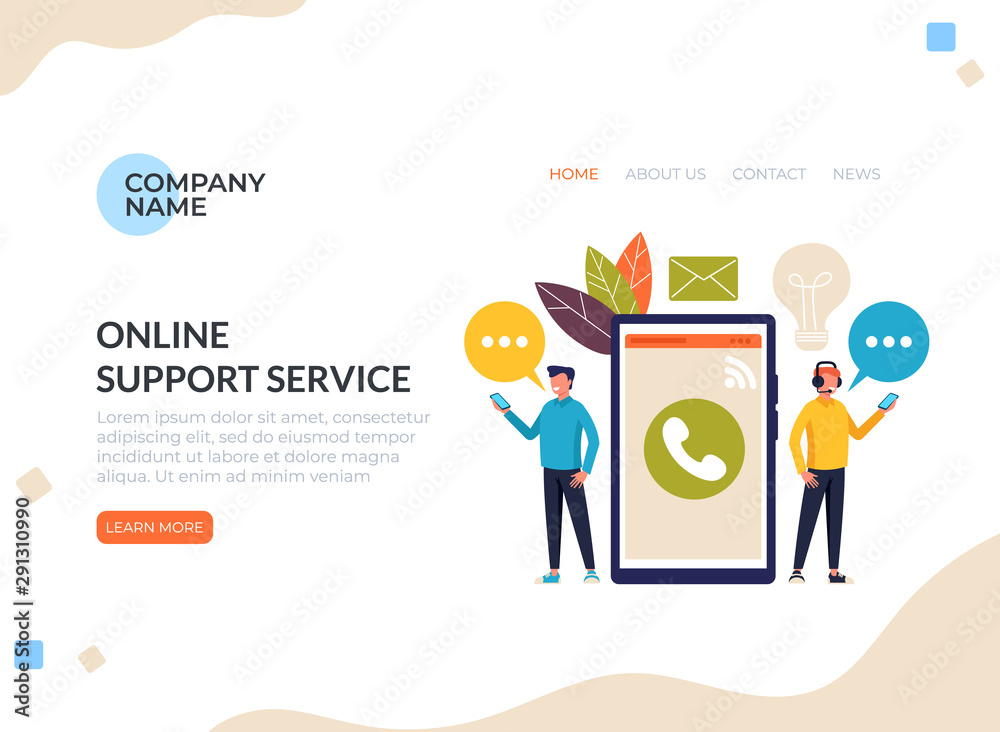 Online technical support helping hand concept. Vector graphic design ...