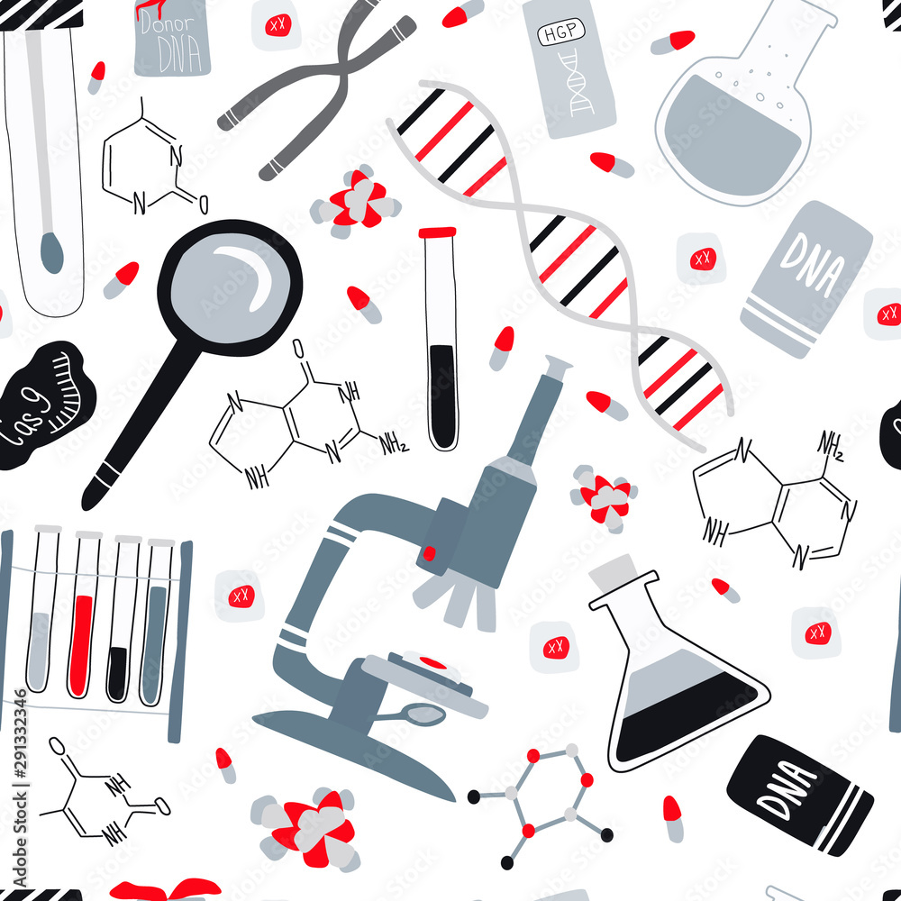 Genetic engineering and genome or gene sequencing seamless pattern of ...
