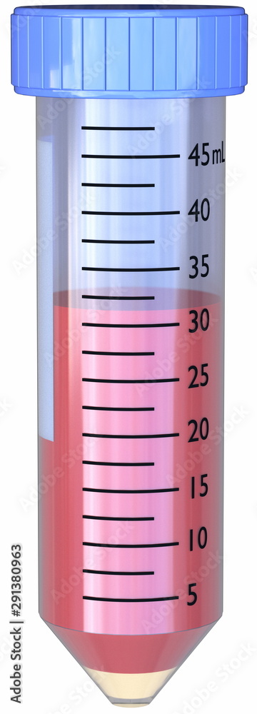 Ilustración de Stock 50 mL conical centrifuge tube with media and cell ...