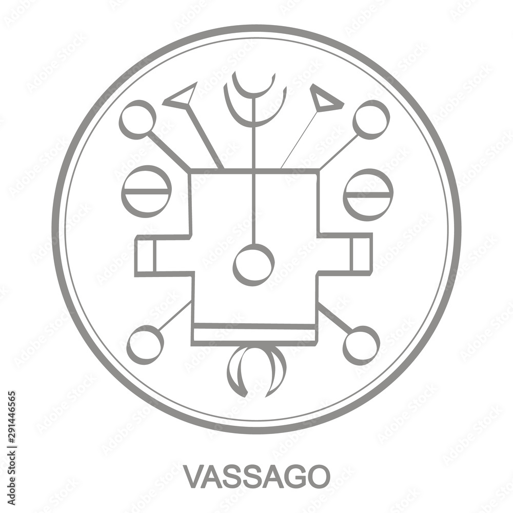 Vector icon with symbol of demon Vassago. Sigil of Demon Vassago Stock ...