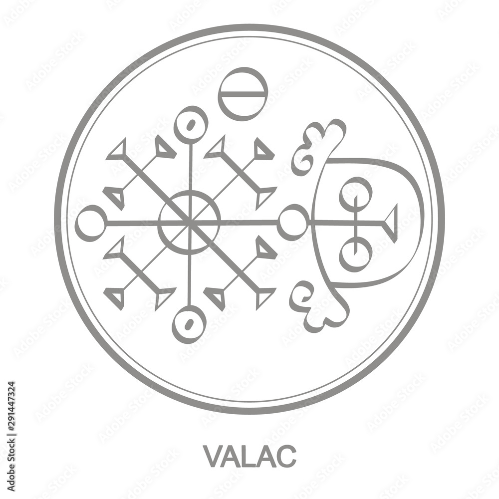 Vetor Vector icon with symbol of demon Valac. Sigil of Demon Valac do ...