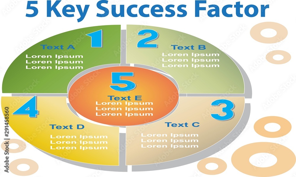 5 Key Success Factor Infographics Template Stock Vector | Adobe Stock