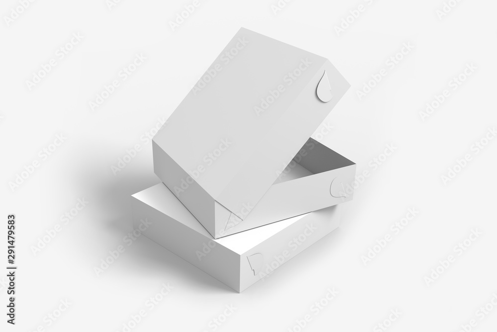 3D illustrator Tasty donut box on white background for your mockup ...