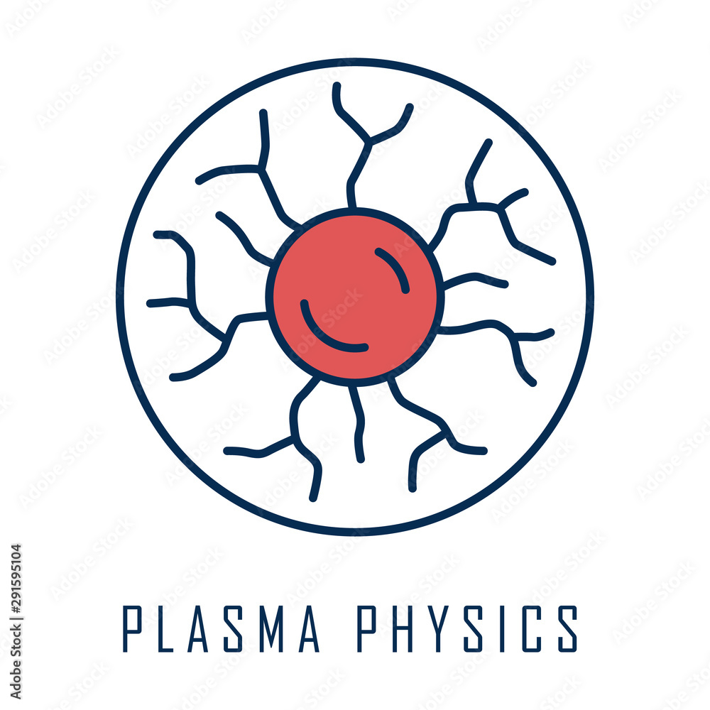 Plasma physics color icon. High energy state of matter. Astrophysical ...