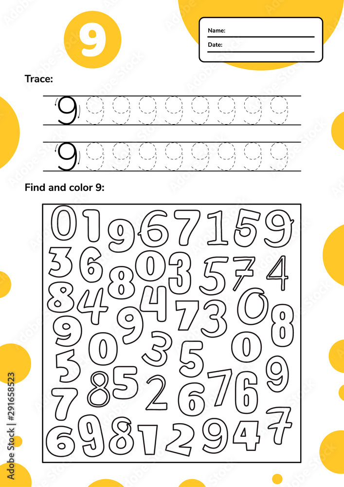 Educational worksheet for preschool and school kids. Number game for ...
