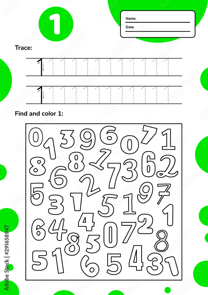 Educational worksheet for preschool and school kids. Number game for ...