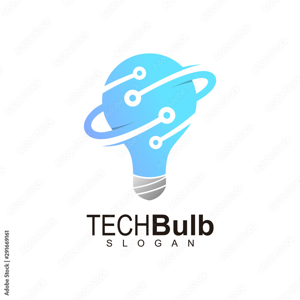 bulb logo with technology design template, engineering logo vector ...