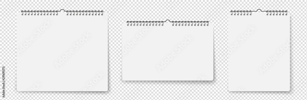 Blank wall calendar with soft shadow, card for your design. Mock up ...