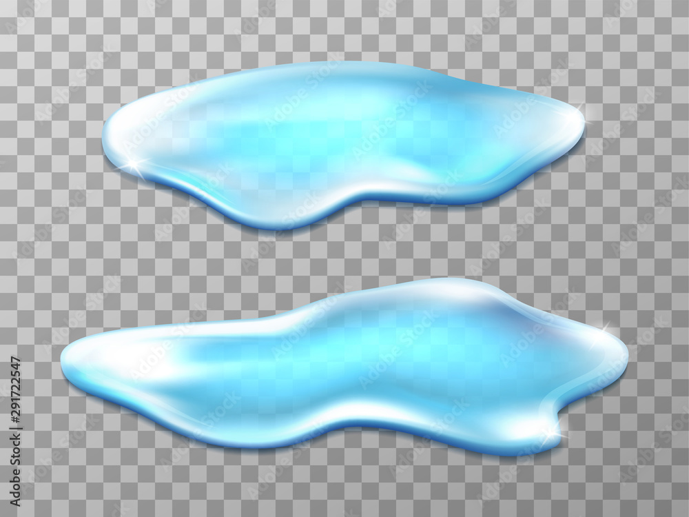 Transparent water puddles. Vector Illustration isolated on transparent ...