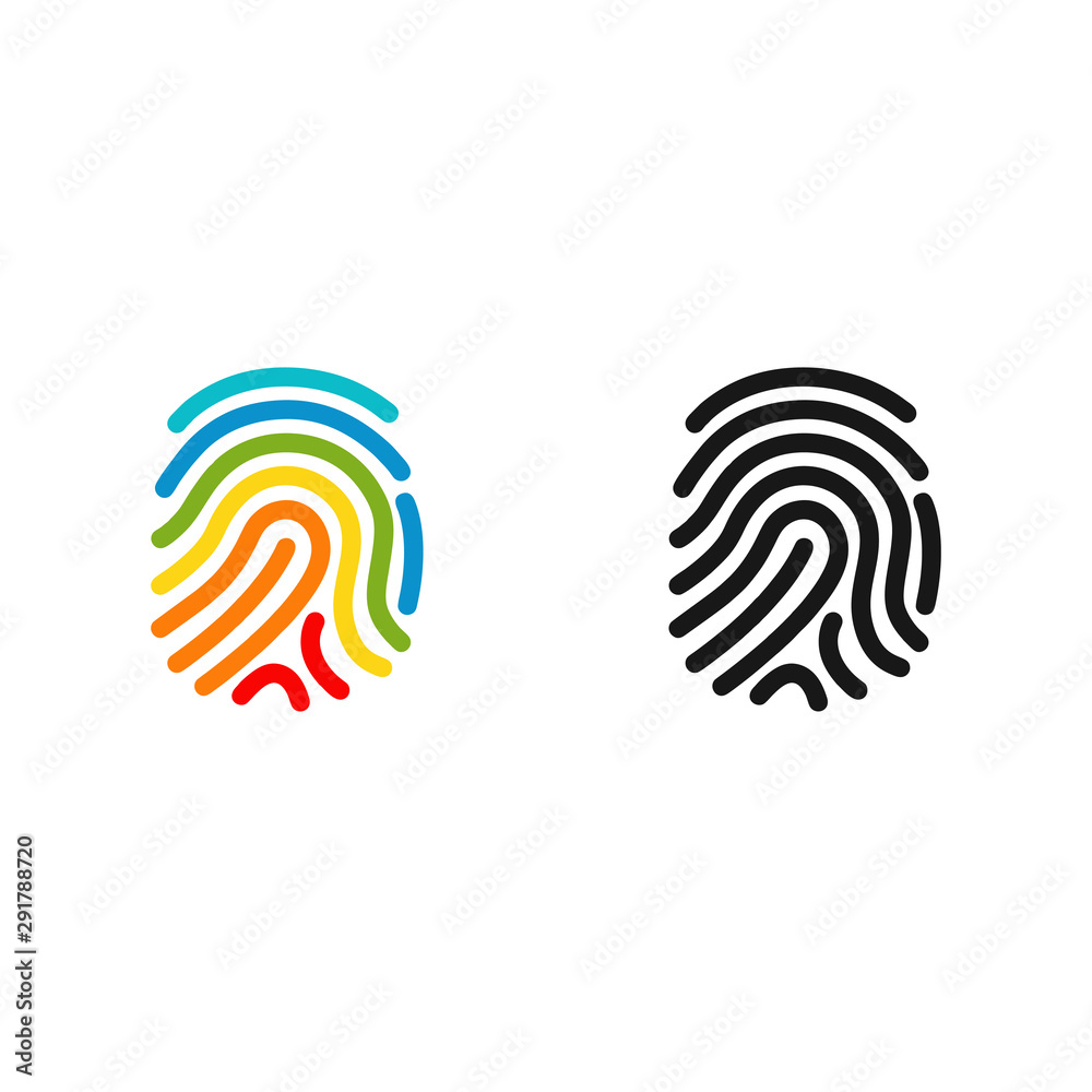 finger print logo vector Stock Vector | Adobe Stock