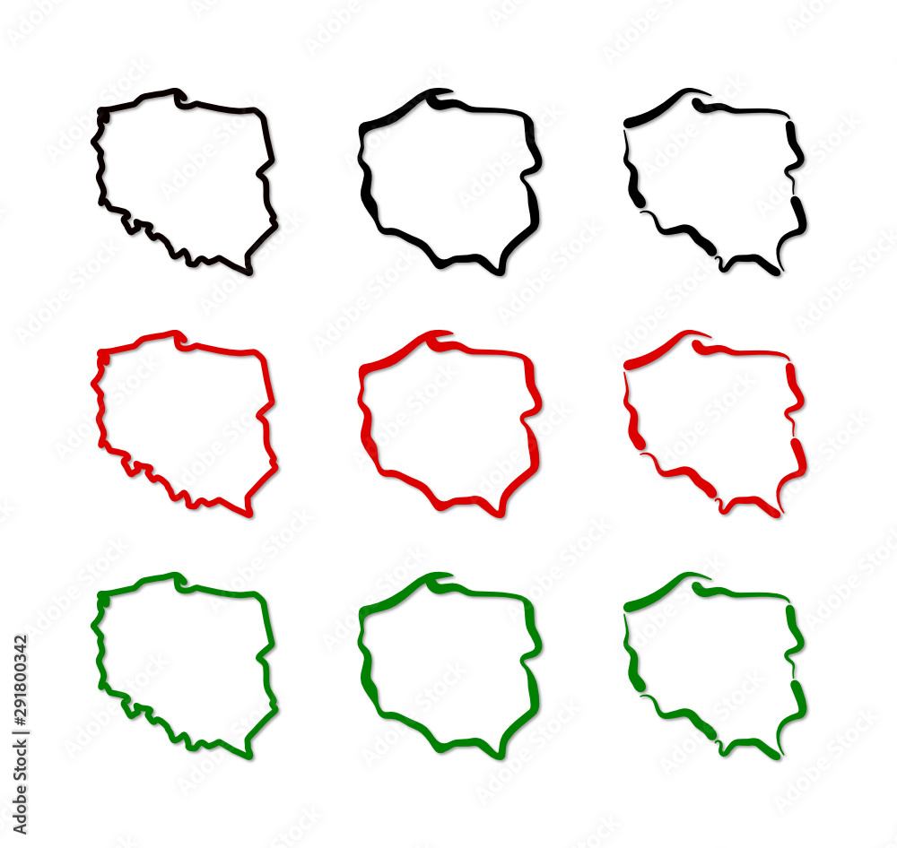 Mapa Polski - kontury Stock Vector | Adobe Stock