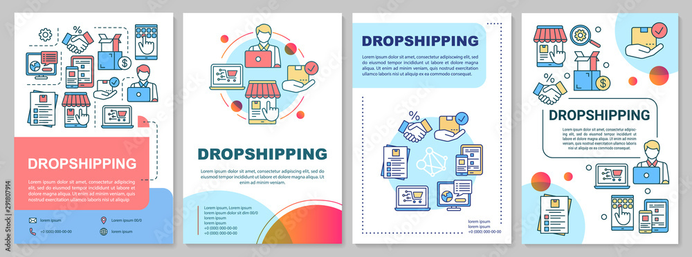 Dropshipping brochure template. Supply chain management. Flyer, booklet ...