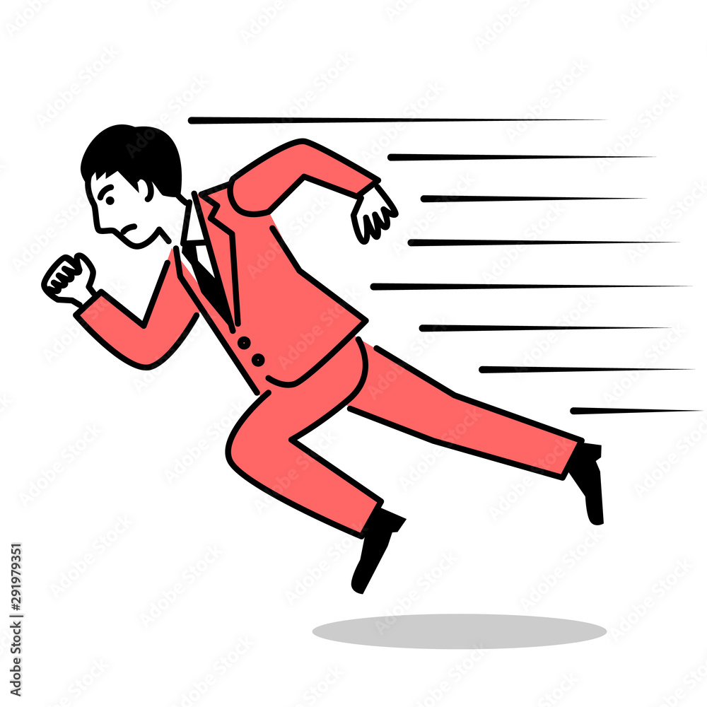 Business man running fast. Vector illustration. Stock Vector | Adobe Stock