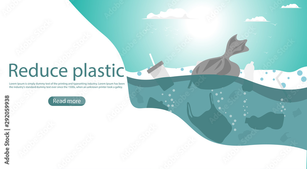 Reduce use plastic and save world concept. a lot of plastic waste was ...