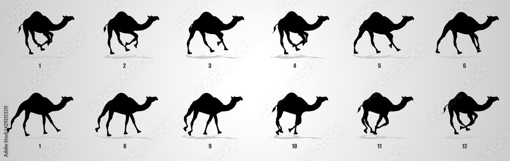 Camel Run cycle animation sequence Stock Vector | Adobe Stock