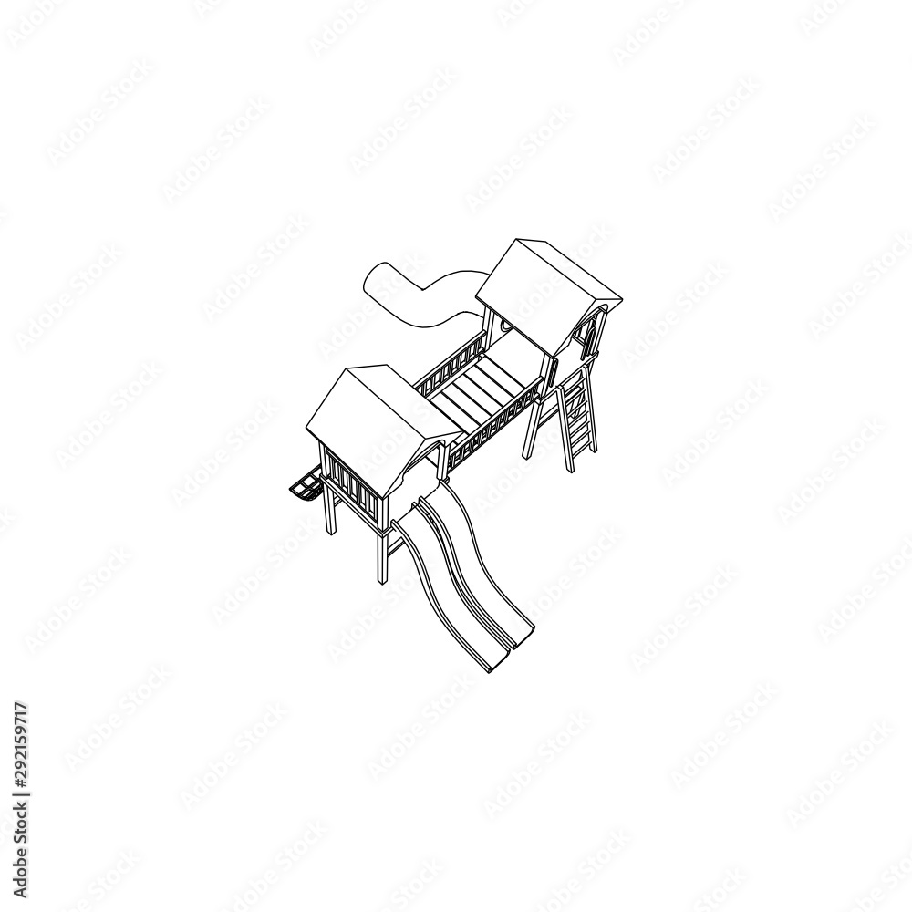 Kids Playground Line art - coloring page, line art illustration for ...