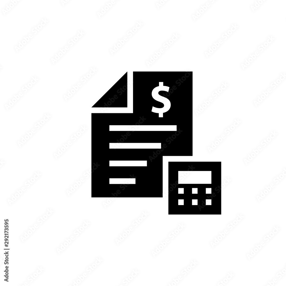 Cost estimate silhouette icon. Clipart image isolated on white ...