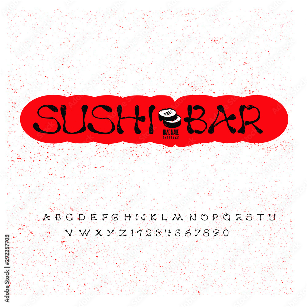 Hand drawn Japanese for sushi bars and samurai font. Hieroglyphs ...