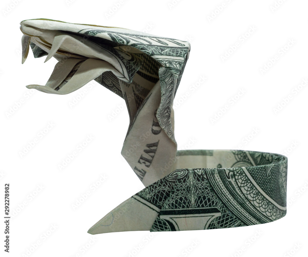 Money Origami King COBRA Snake Folded with Real One Dollar Bill ...
