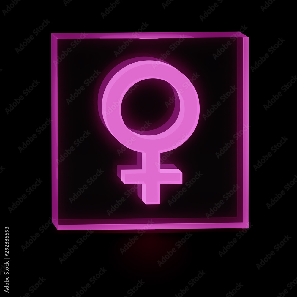 Clear transparent glass or plexiglass display with pink luminous planet ...