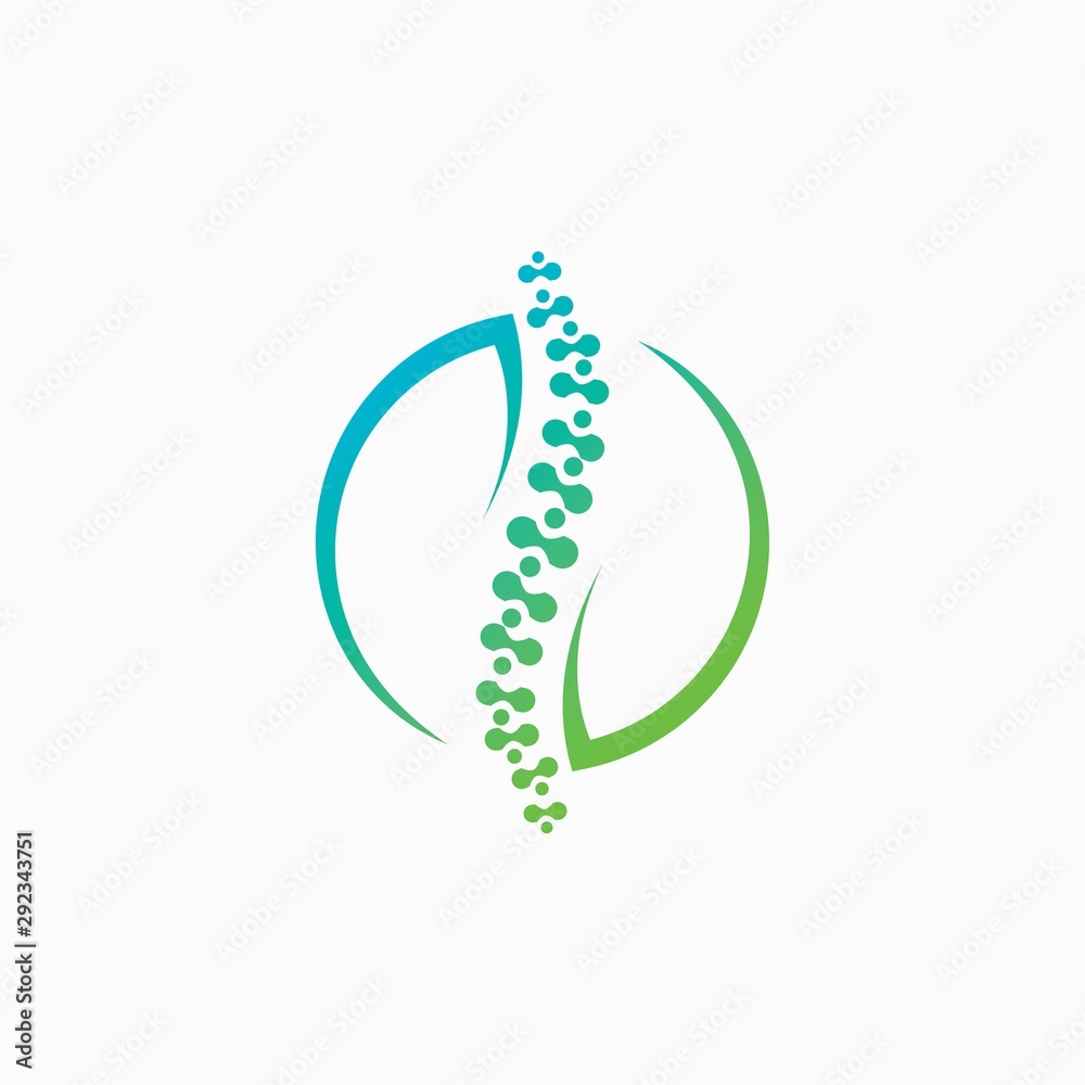 chiropractic logo design template.Human spine symbol for medical logo ...