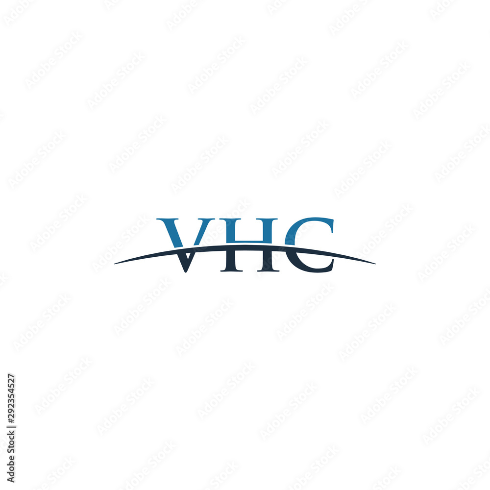 Initial letter VHC, overlapping movement swoosh horizon logo company ...