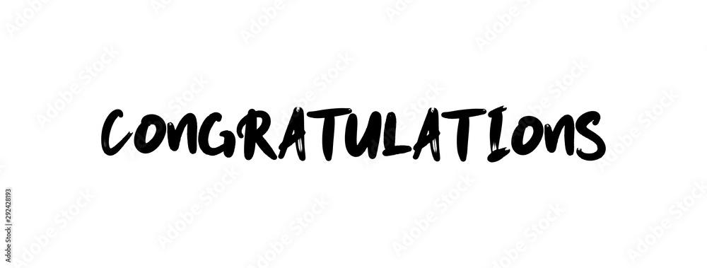 Congratulations text calligraphy. Handwritten modern brush lettering ...