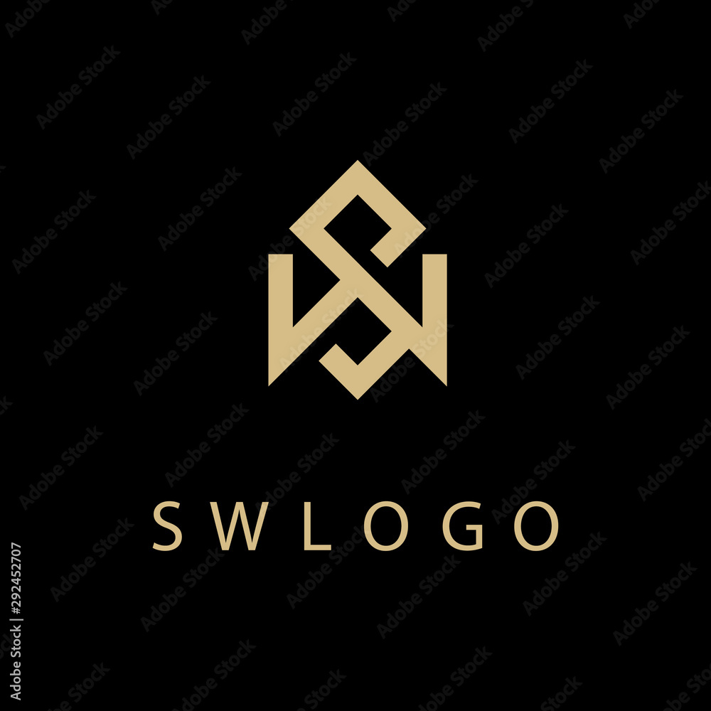 Classic Luxury Initials Monogram WS SW logo design Stock Vector | Adobe ...