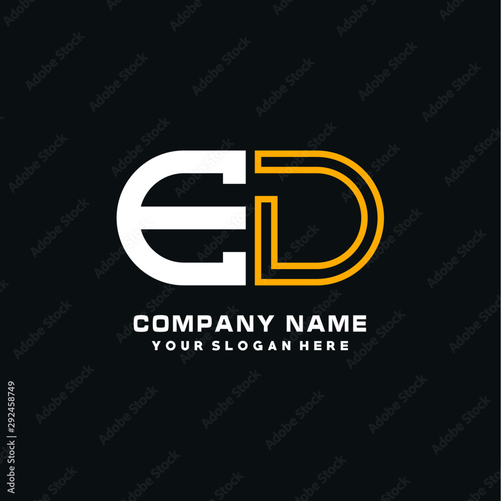 ED initial logo oval shaped letter. Monogram Logo Design Vector, color ...