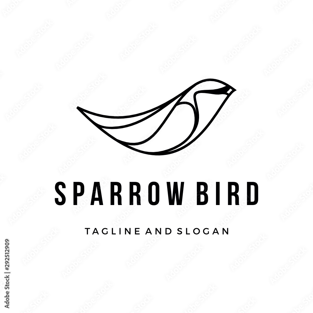 Sparrow bird Logo Design Inspiration custom logo design vector Stock ...