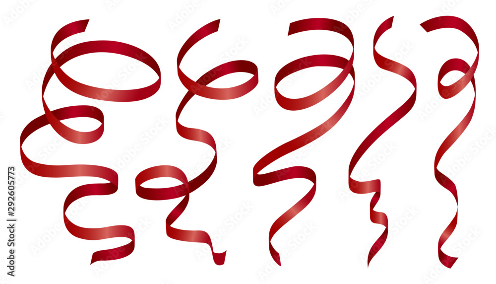 Red ribbon on white background vector illustration Stock Vector | Adobe ...