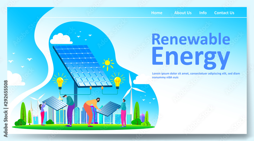 Green renewable energy concept with people or family parent kid. Boy ...