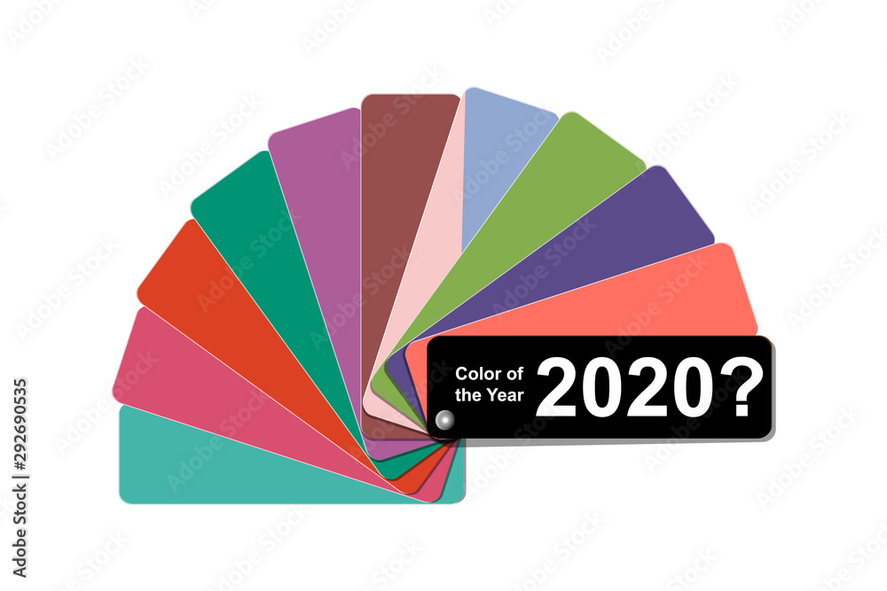 what color of the year 2020 concept, trend color palette sample swatch ...
