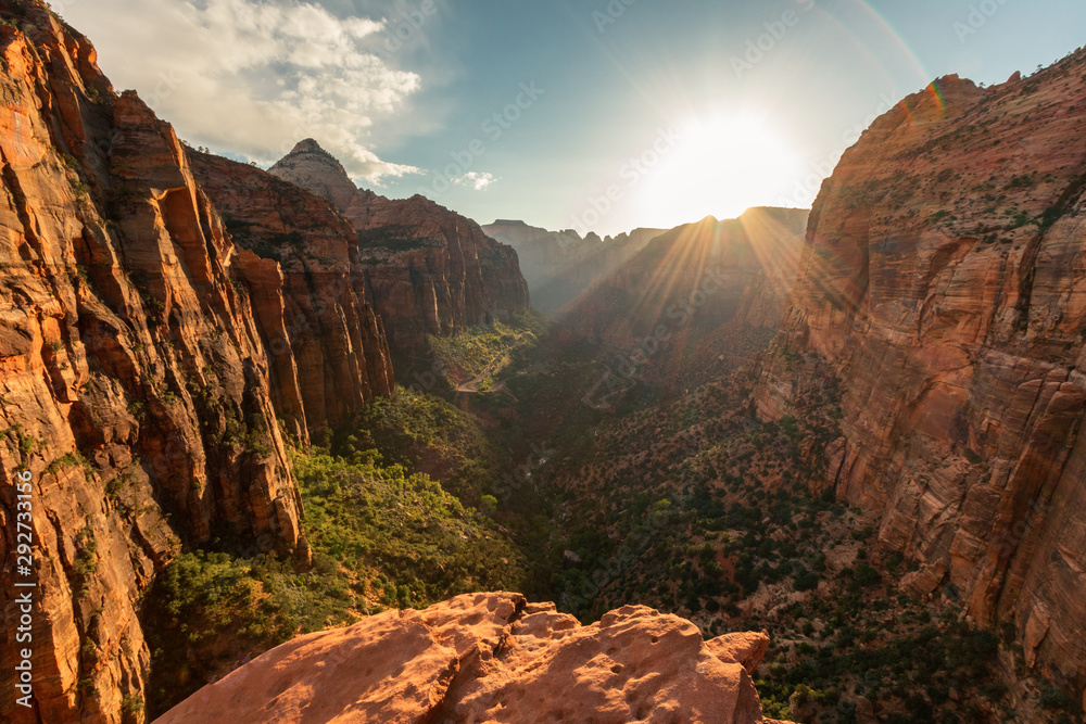 Zion National Park is situated in Utah, United States, Canyon Overlook ...