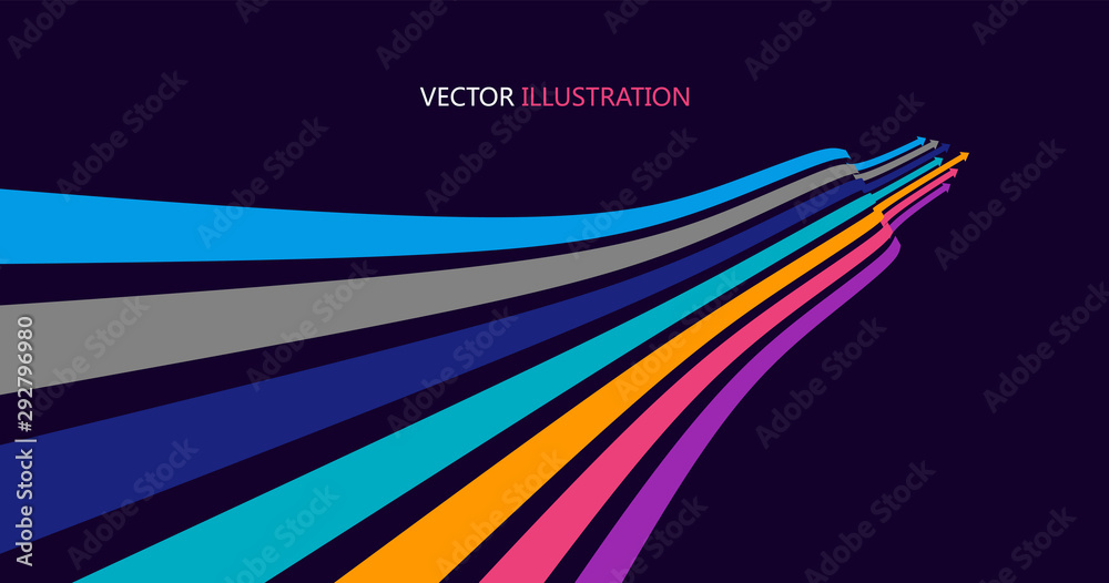 Sense of perspective arrows, growth meaning. Stock Vector | Adobe Stock