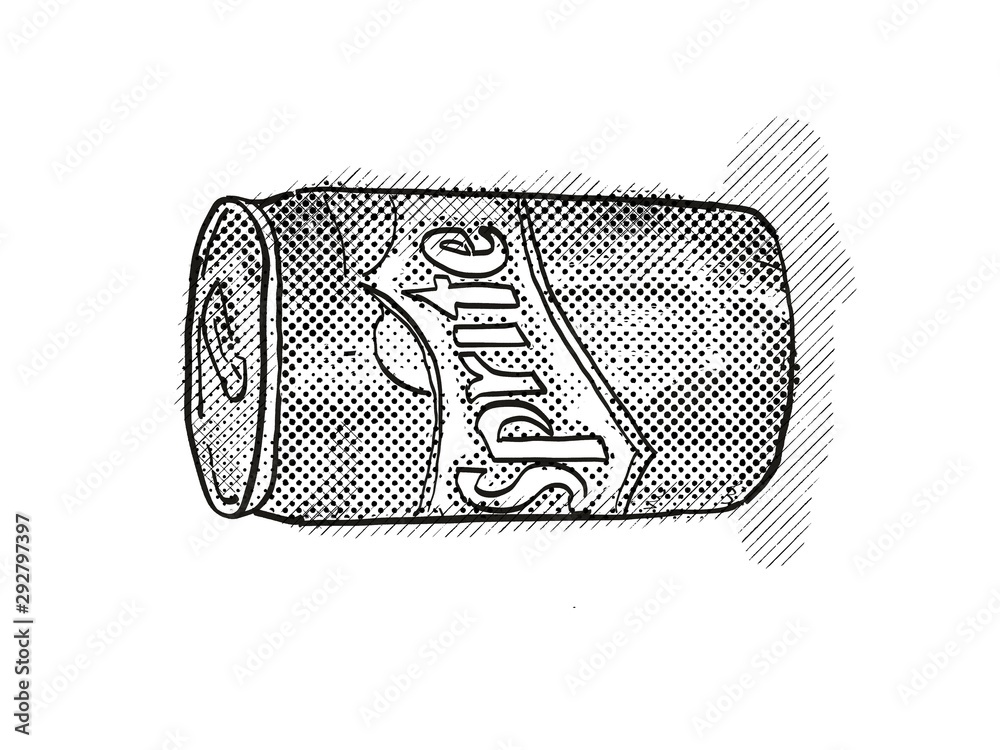 Vintage Sprite in a can Cartoon Retro Drawing Stock Illustration ...