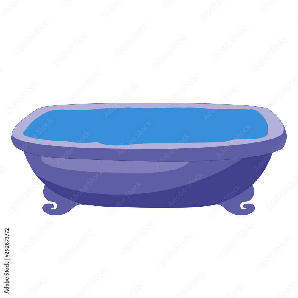 Bath Tub with Water - Vector Image Stock Vector | Adobe Stock
