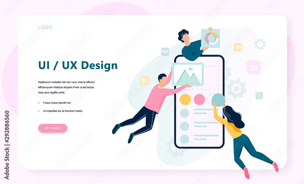 UX UI design. App interface improvement for user Stock Vector | Adobe Stock