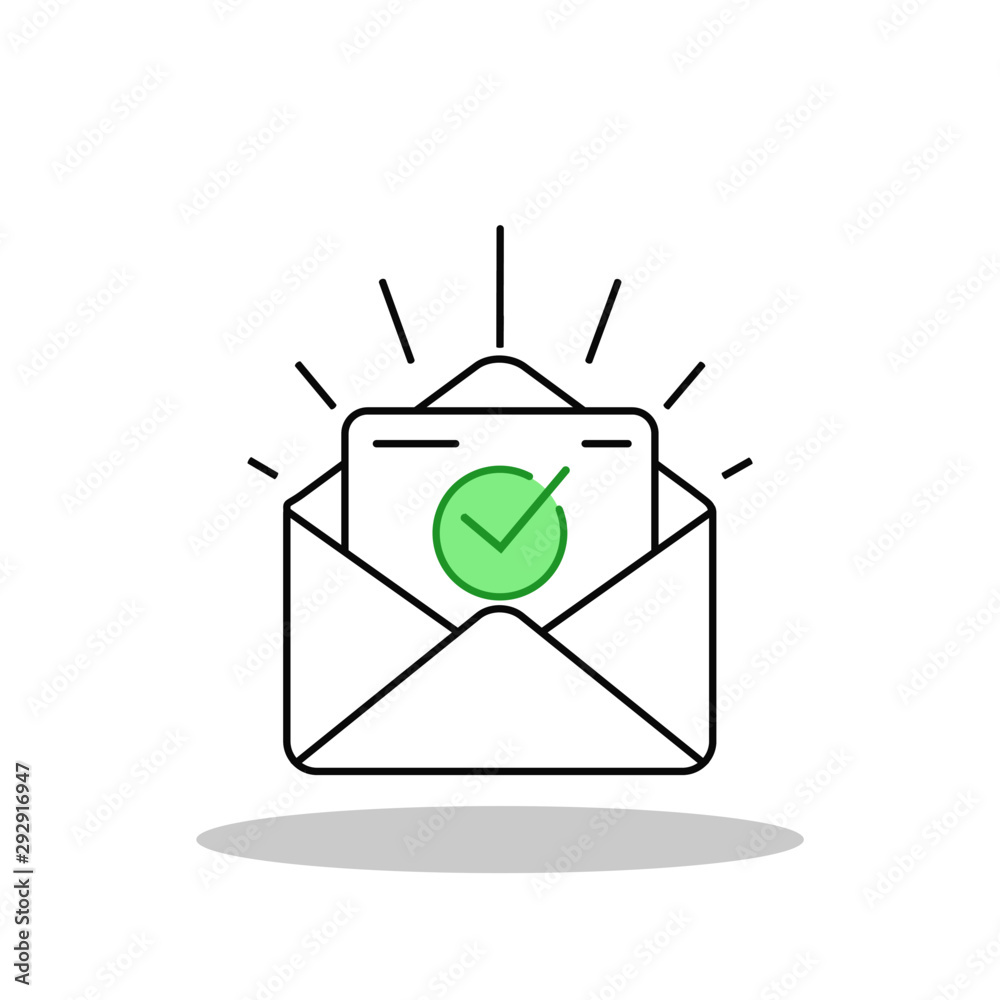 Email icon in trendy flat style.Send / Receive symbol for your web site ...
