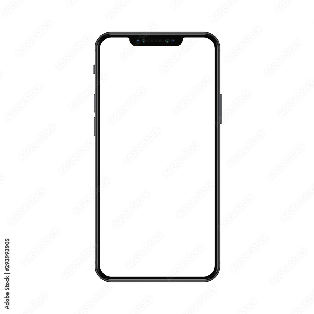 New trendy version of black thin frame notch display smartphone with ...